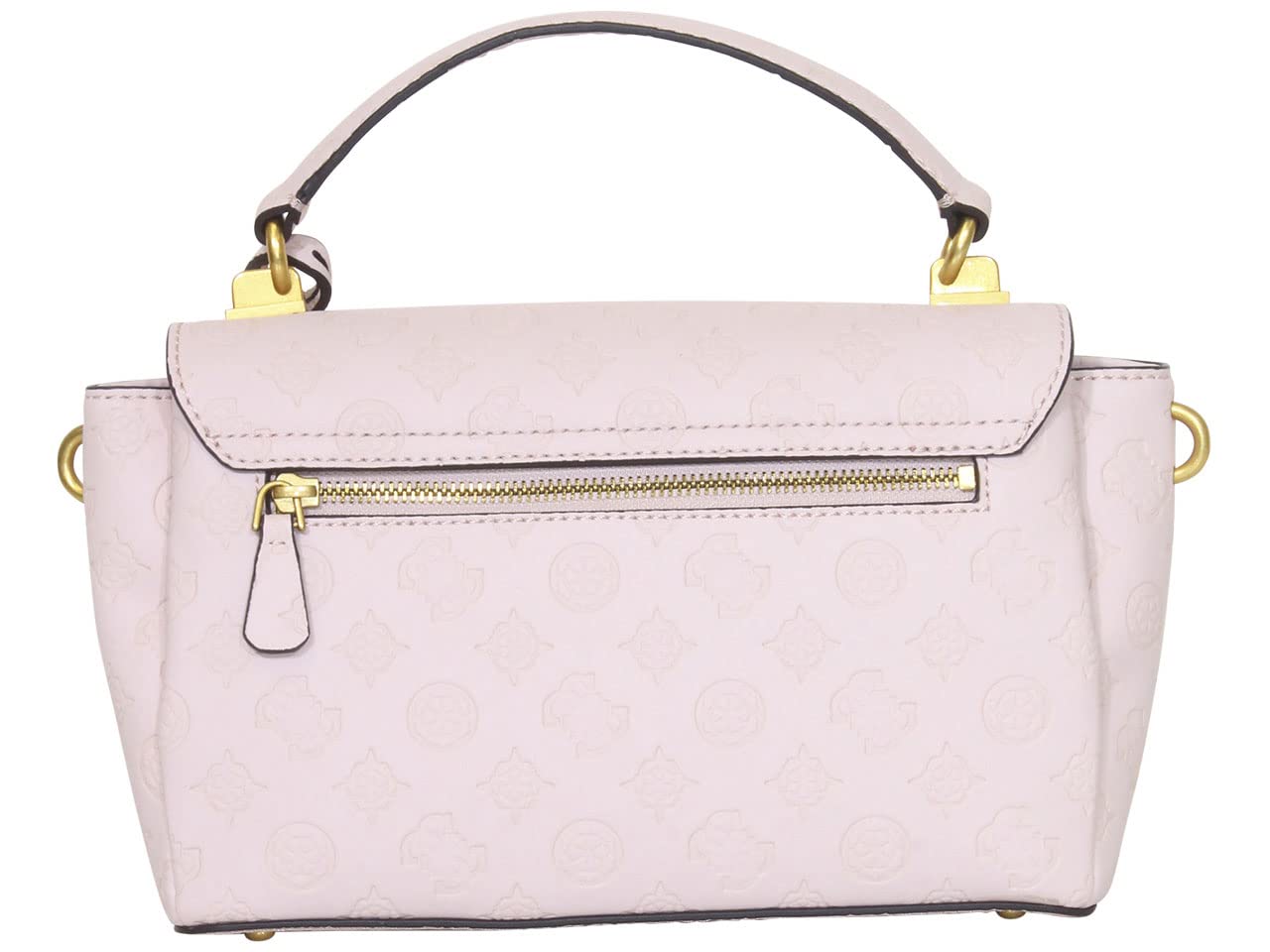 GUESS womens Zanelle Top Handle Flap, White Logo, one size US