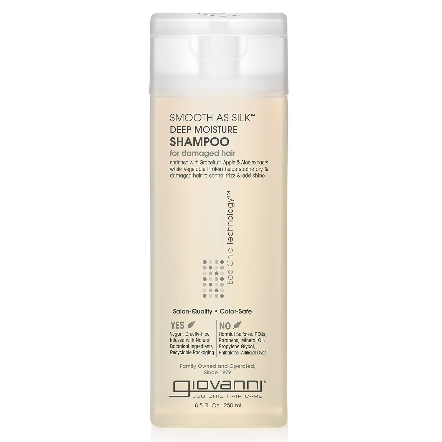 GIOVANNI Eco Chic Smooth as Silk Deep Moisture Shampoo, 8.5 Ounce