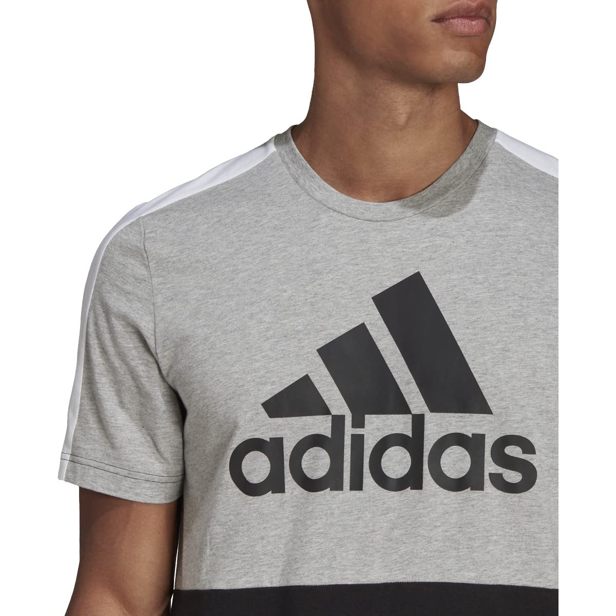 adidas Color-Block Tee Medium Grey Heather/Black XL