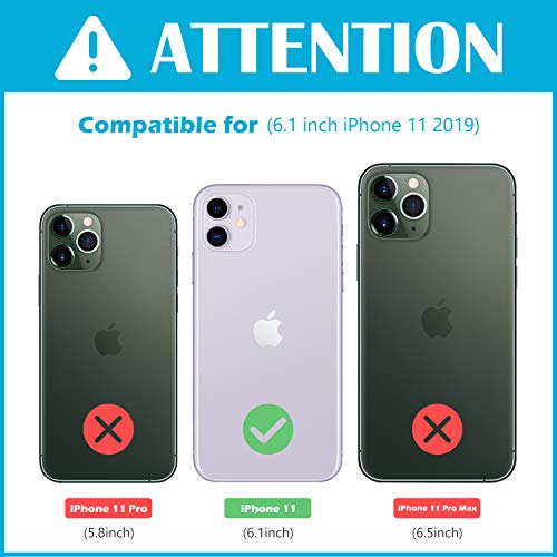 ProCase iPhone 11 Wallet Case for Women, Flip Folio Kickstand PU Leather Case with Card Holder Wristlet Hand Strap, Stand Protective Cover for iPhone 11 6.1β 2019 Release -Black