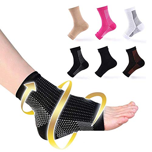 ALILILI 6 pairs Dr Sock Soothers Socks Anti Fatigue Compression Foot Sleeve Support Brace Sock (6 colors, S/M)