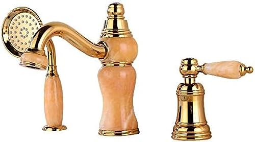 Kitchen & Bath Fixtures Taps Faucet,Gold Pull Faucet Basin Split Basin Faucet Bathroom Cabinet Three Holes Hot and Cold Three-Piece,Bathroom Basin Faucet
