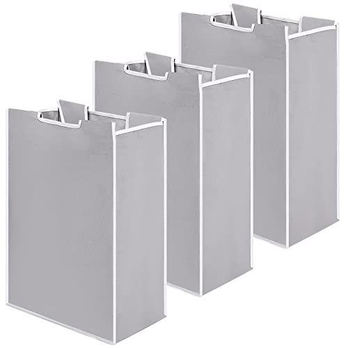 Bonuci Laundry Sorter Replacement Bags Hamper Cart Removable Replacement Bags Laundry Storage Organizer Bag Laundry Hamper Liner, No Hooks 14.76 x 8.66 x 21.65 Inch (Gray, 3 Pcs)