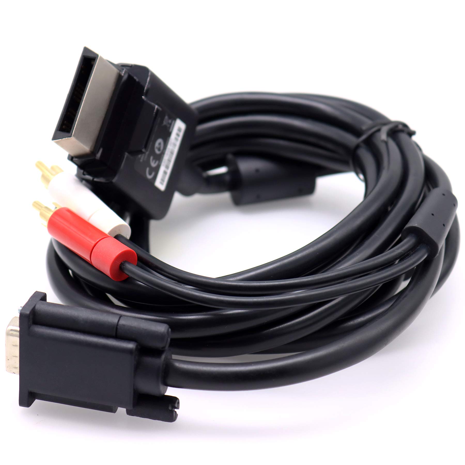 Deal4GO High Definition HDTV RCA VGA AV Composite Video Cable X851849-001 for Xbox 360 Slim Black (NO Packaging)