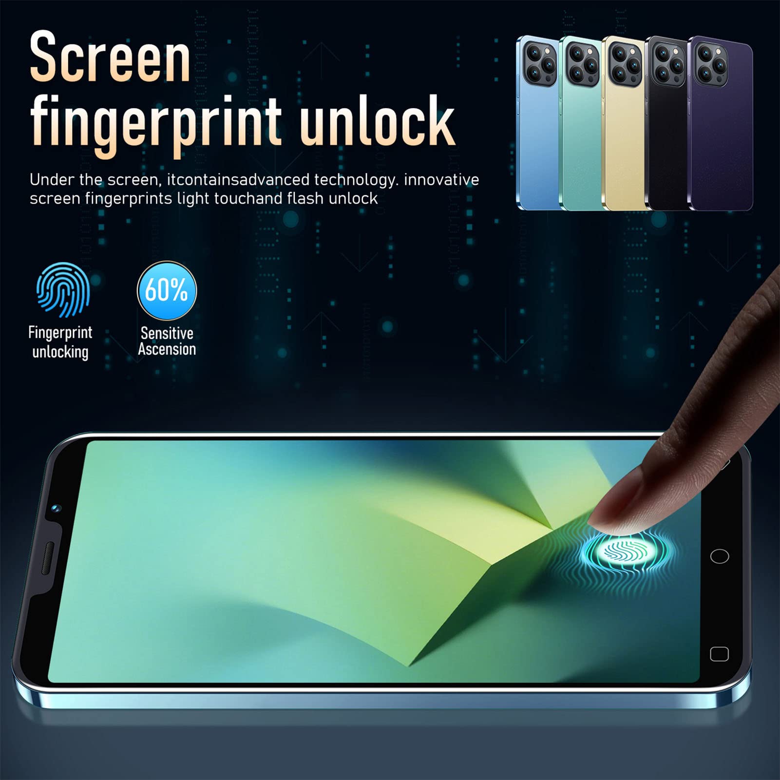 ANGGREK 14 Pro Max Smartphone 5.0 Inch 3G Network 4GB RAM 32GB Android 10 Mobile Phone Dual Card Dual Standby 100β240V Green (US Plug)