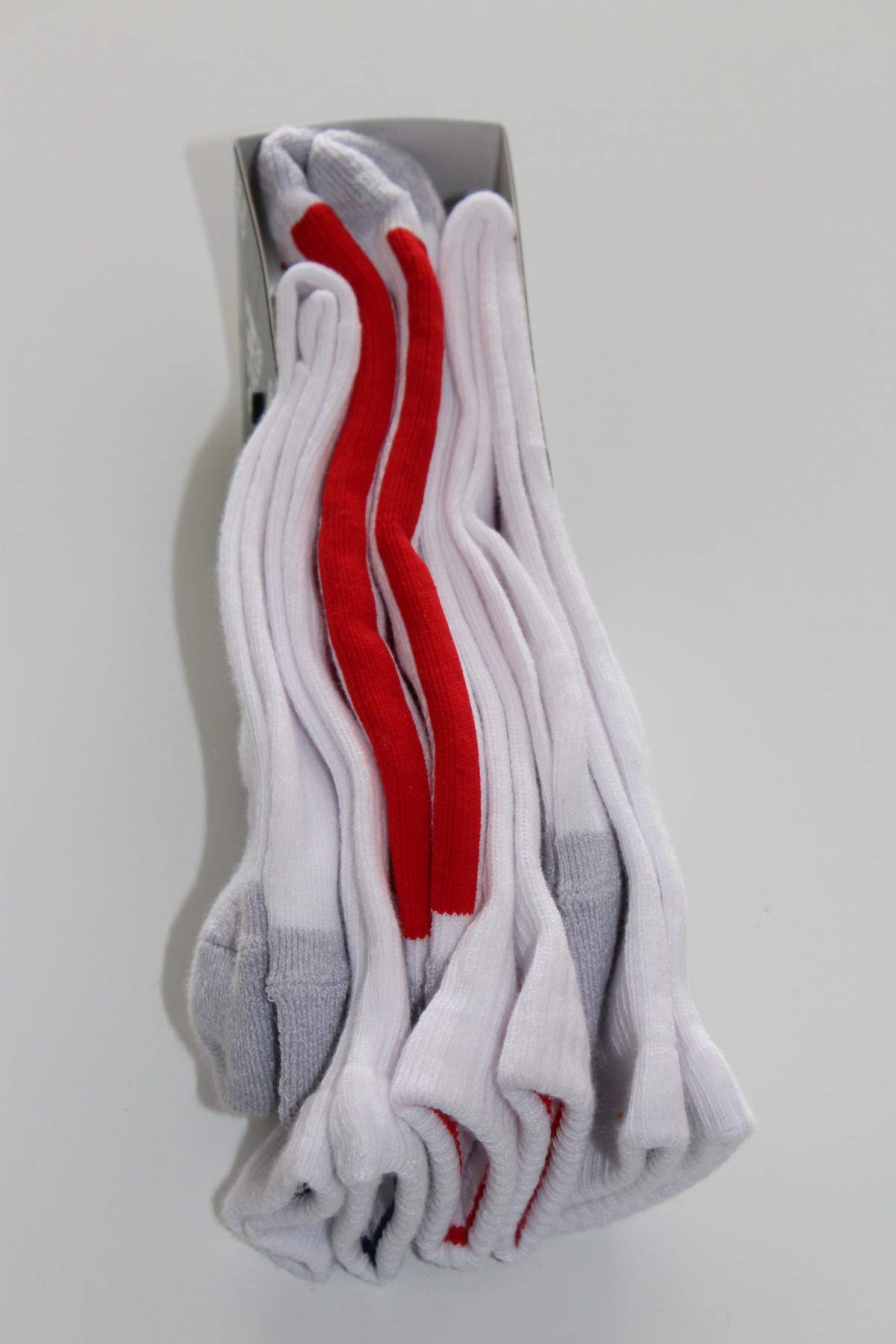 Adidas MENS Color-Block 3-Stripe Socks - Crew, 3-Pack (WHITE RED BLUE)