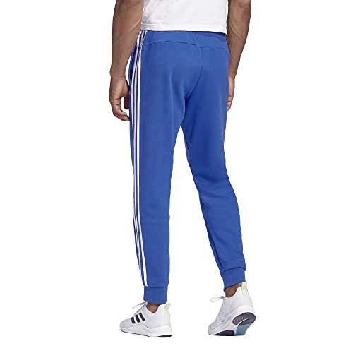 adidas mens Essentials 3-Stripes Tapered Cuffed Pants Team Royal Blue/White Large/Long