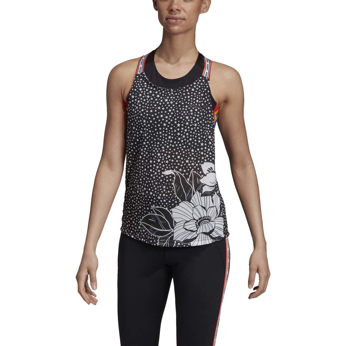 adidas Women's FARM Rio Brilliant Basics Workout Tank Top, Black/White, Medium