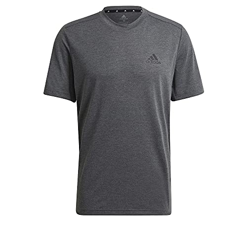 adidas mens FR Tee Dark Grey Heather/Black Medium