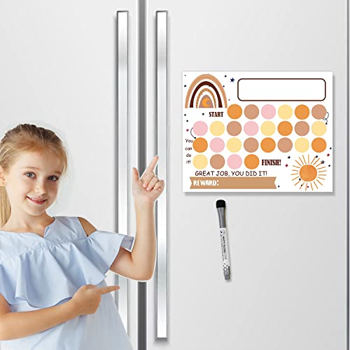 Boho Rainbow Chore Chart for Kids,Boho Sunshine Magnetic Reward Chart for Kids Behavior, Good Responsibility Chart, Chore Chart for One Child - 8 x 10 inch