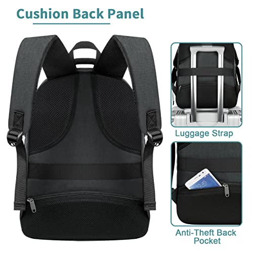 BlondBenjo Travel Backpack, Extra Large 50L Laptop Backpacks for Men Women, Water Resistant Backpack Airline Approved Business Work Bag with USB Charging Port Fits 17.7 Inch Computer, Black