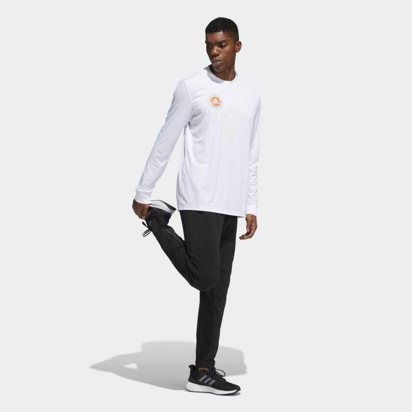 adidas Freedom Running Graphic Long Sleeve Tee Men's, White, Size L