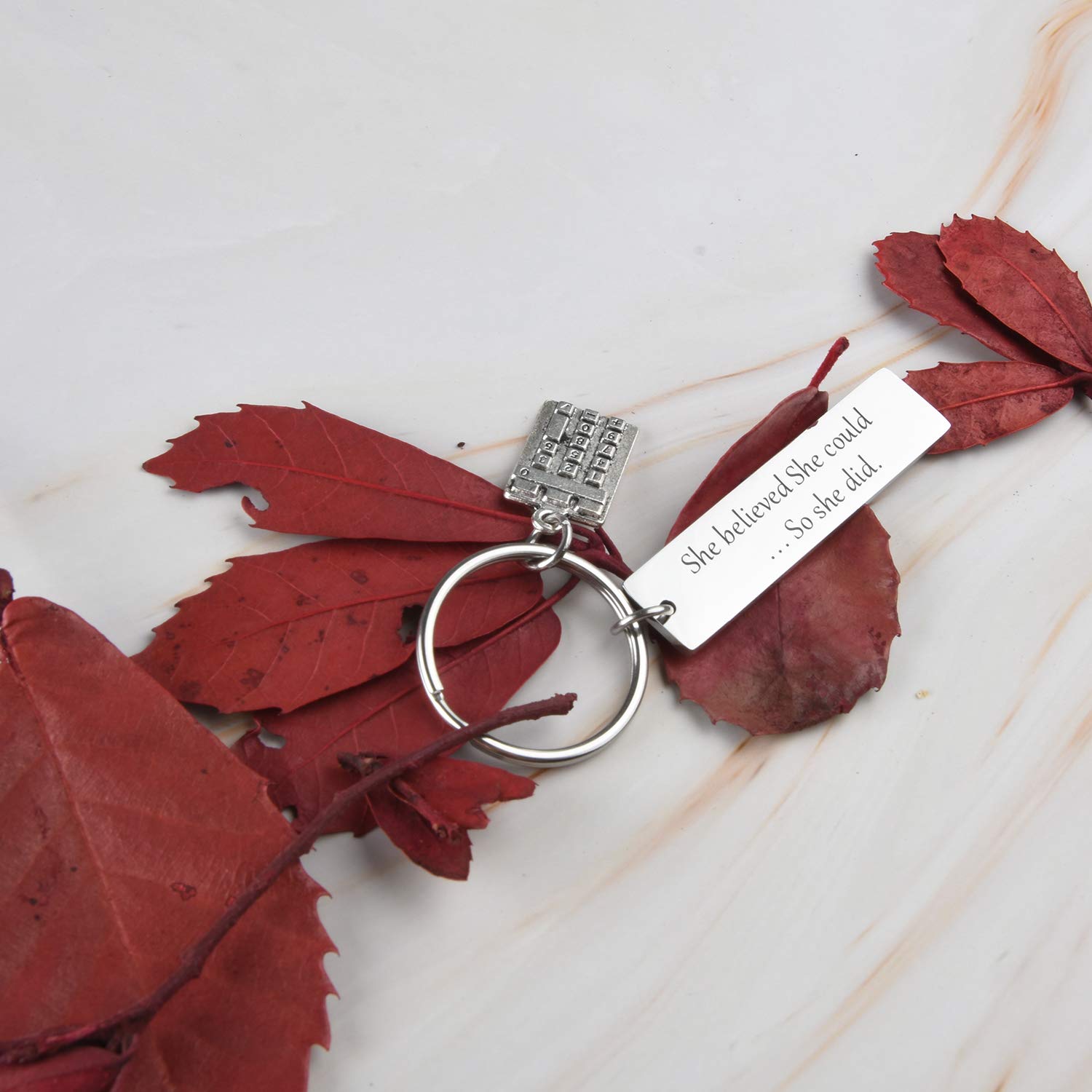 Accountant Gift CPA Gift She Believed She Could So She Did Keychain Graduation Gift for Accountant Auditor Gift (Accountant-KR)