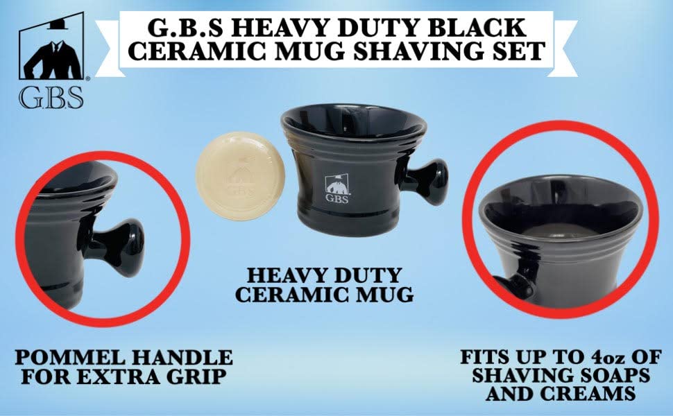 G.B.S Men's Shaving Set, Heavy-Duty Adjustable Double Edge Safety Razor and Shave Mug, Natural Soap, Blades, Shaving Brush and Razor Stand After Shave Balm Pre-Shave Oil