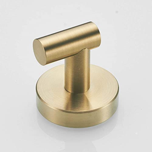 Beelee Gold Towel Hooks for Bathroom 4-Pack Wall Hooks Robe Hooks Brushed Gold Clothes Hooks in SUS 304 Stainless Steel ,BA19507BG-4