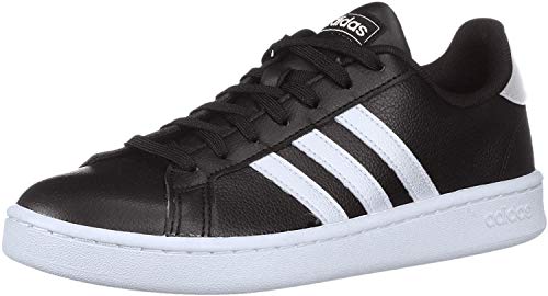 adidas Women's Grand Court Shoe, Black/White/Black, 5
