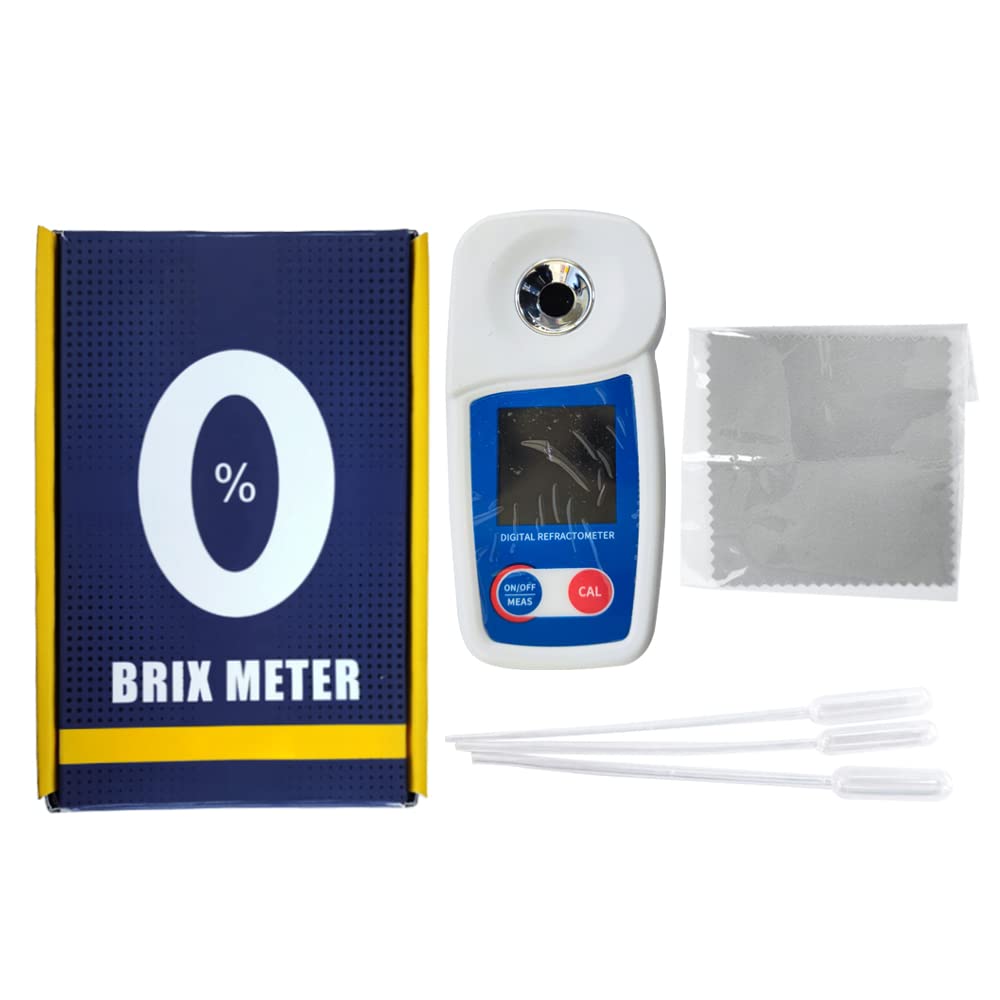 Digital Brix Refractometer Flagfront brix Meter Refractometer Automatic Temperature Compensation Brix Refractometer Range 0-55%,±0.1% Precision for Fruit Juice Coffee