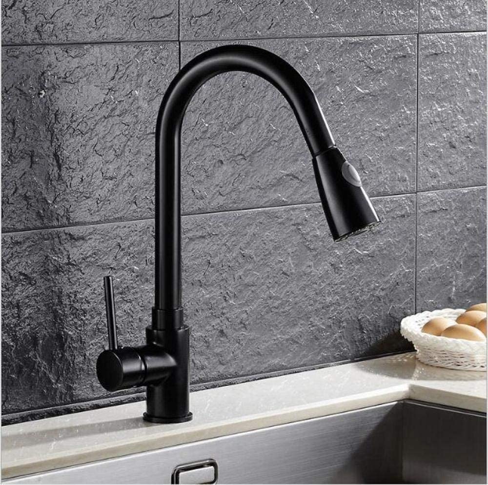 Bathtub Kitchen Faucet Mixer Pull Out Kitchen Tap Single Handle Single Hole 360 Rotate Copper Chrome/Nickel/Gold Swivel Sink (Color : Nickel)