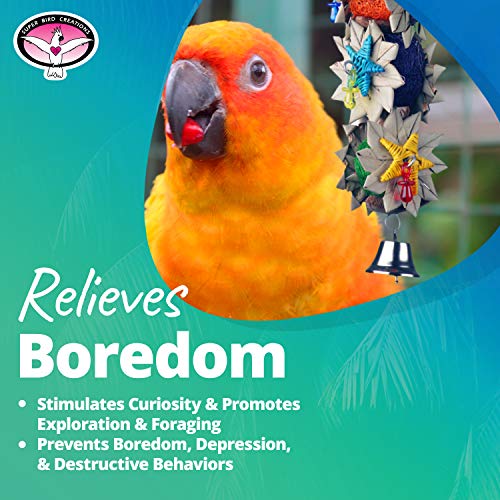 Super Bird Creations SB1098 Palm Star Bird Toy, Medium Bird Size, 13" x 3.5" x 3.5"
