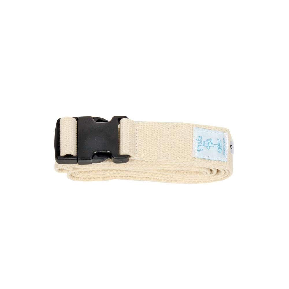 All Cotton Side Release Buckle Yoga Strap 6 Foot Natural