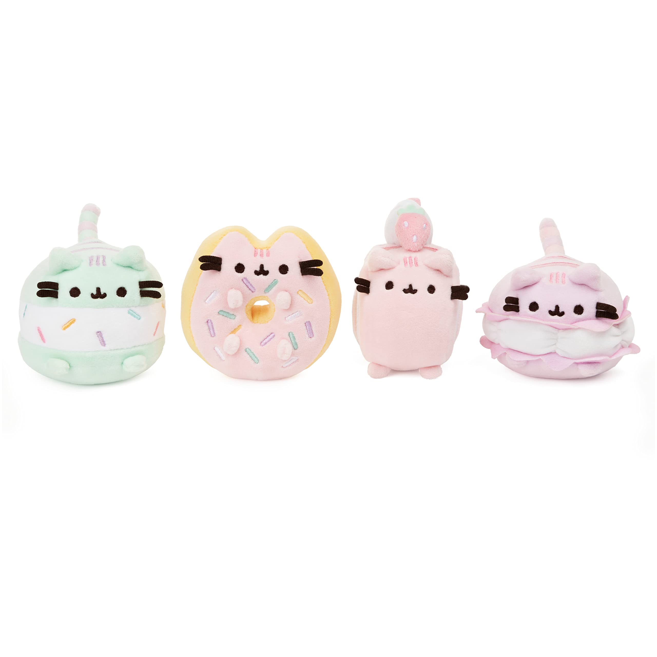 GUND Roll Cake Pusheen Sweet Dessert Squishy Plush Stuffed Animal Cat and Satisfyingly Stretchy Fabric, for Ages 8 and Up, Pink and Purple, 4”