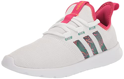 adidas Women's Cloudfoam Pure 2.0 Running Shoe, FTWR White/Bold Green/Vivid Berry, 6.5