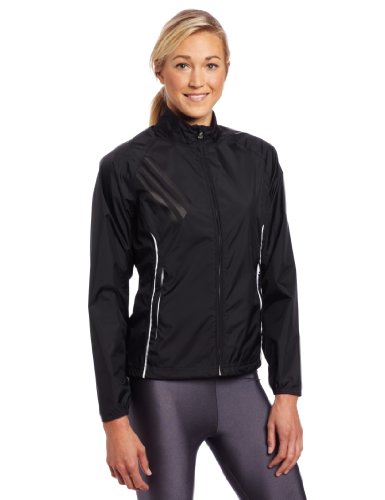 adidas Golf women's Climaproof Rain Provisional Jacket, Black/White, Small