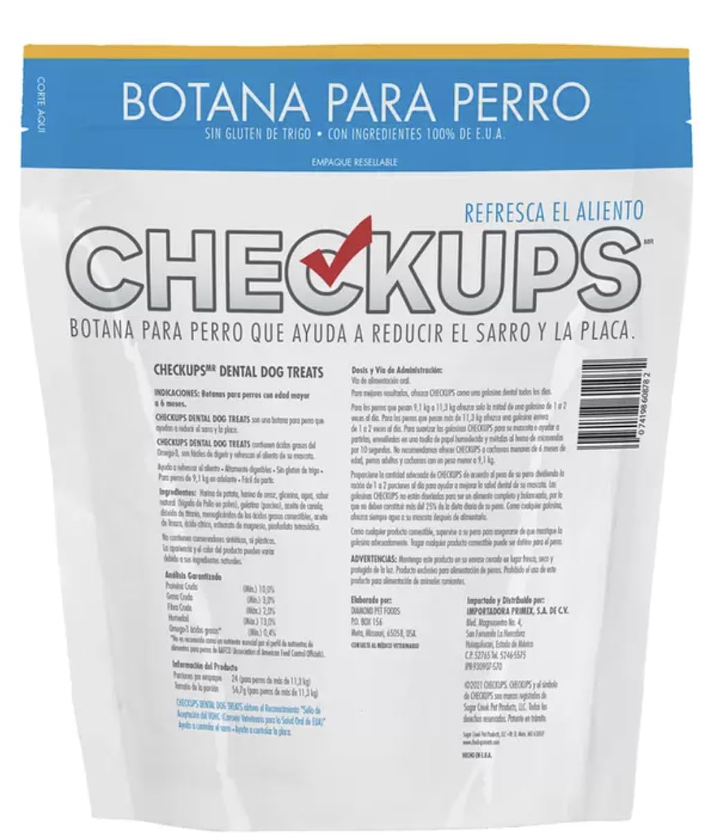 Checkups- Dental Dog Treats, 4Pack (48oz (24 Count Each)) Tgmclx