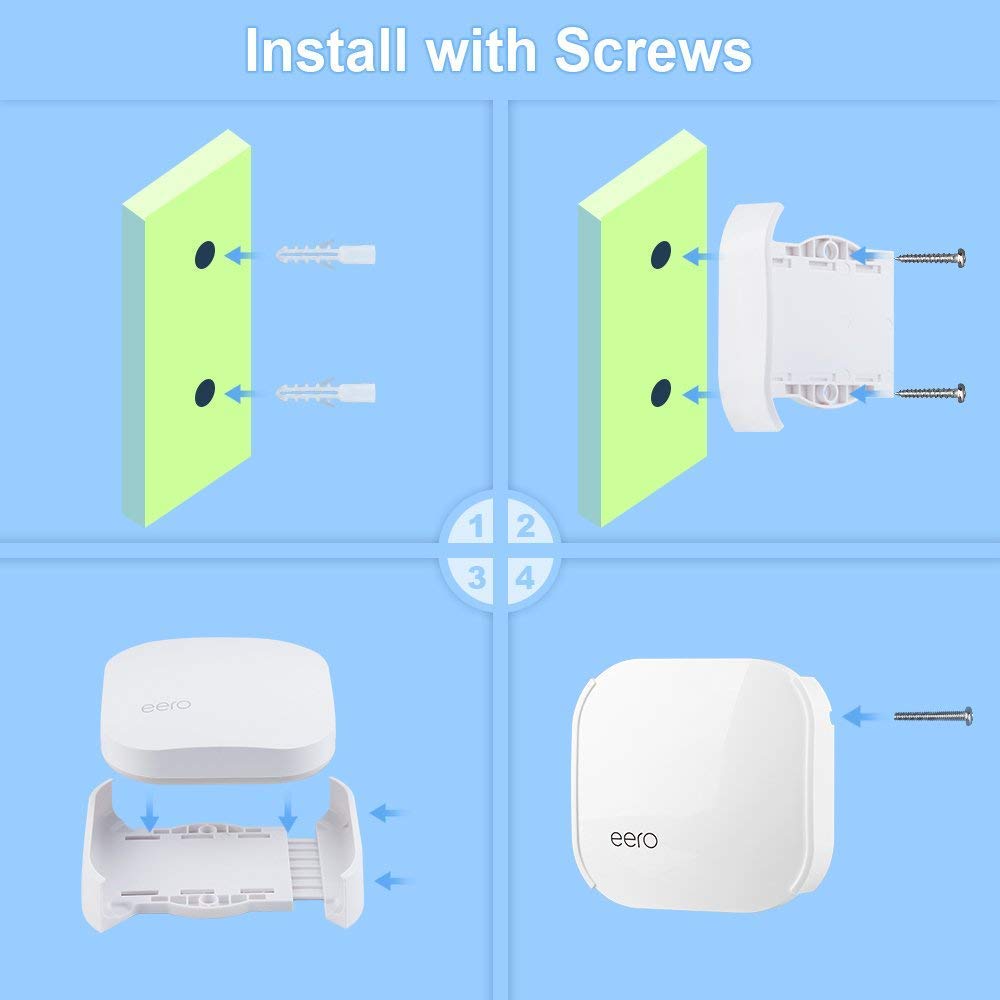 Wall Mount Holder for eero Pro Home WiFi, Relassy eero Wall Mount Bracket Compatible with eero WiFi System Ceiling Holder for eero WiFi System Set of 3