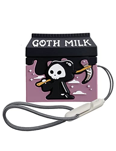 Cartoon Case Design for Apple AirPods Pro (2nd Generation) 2022 Version Adorable Case Soft Silicone Cover Silicone Shockproof Case Anti-Fall Case for Airpod Pro2 Case Goth Milk