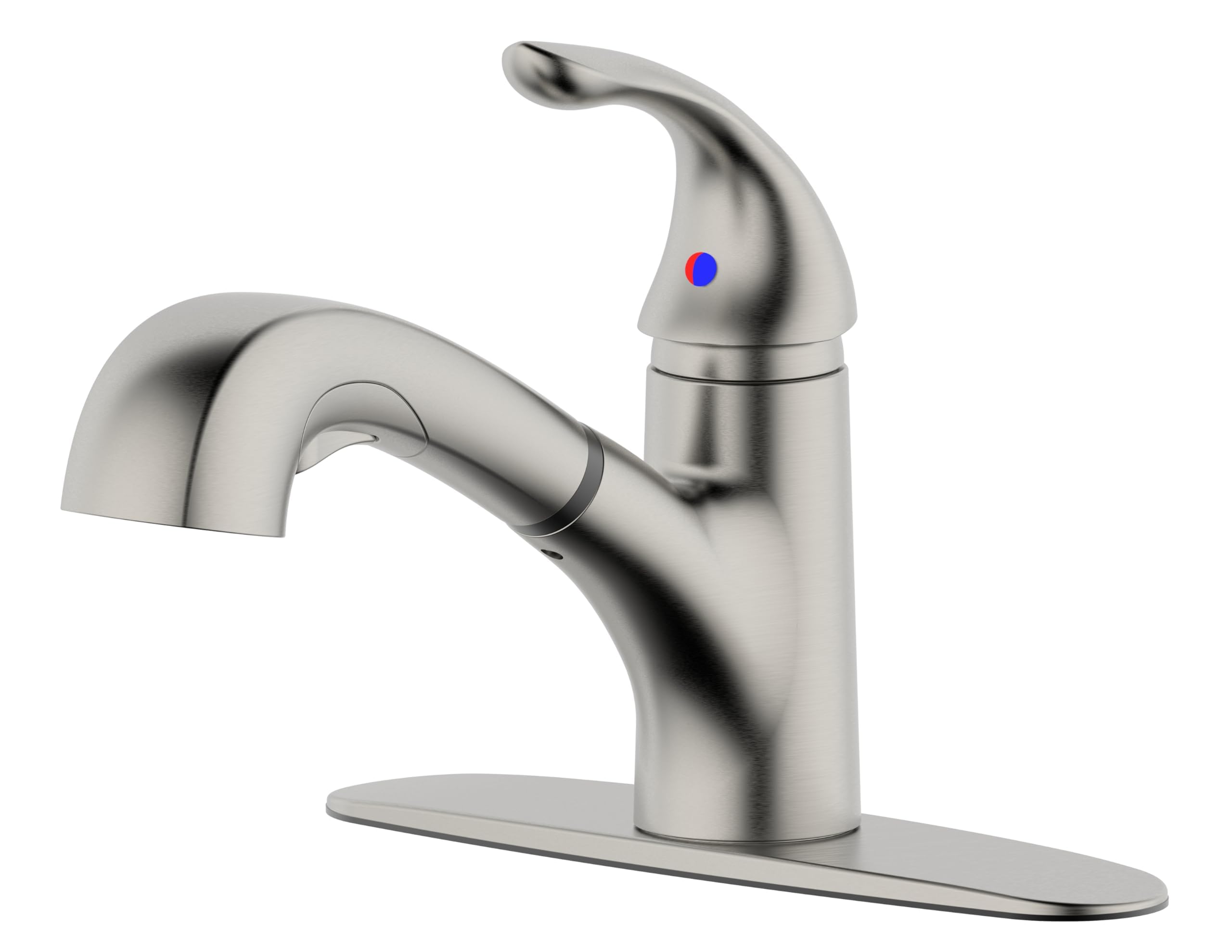 Derengge Single Handle Pull Out Kitchen Faucet,Oil Rubbed Bronze Kitchen Sink Faucet with Deck Plate for Farmhouse, Camper, Laundry, Rv,Bar,EW-083F-ORB