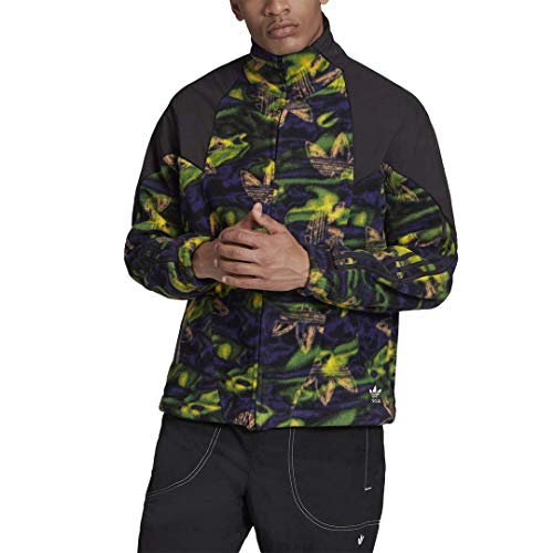 adidas Originals Men's Big Trefoil Printed Polar Fleece Track Top, Multicolor, XL