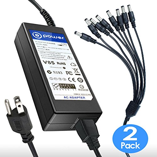 T-Power Ac Adapter for Samsung SDS SDE SDH Series 4, 8, 16 Channels DVR Security Cam CCTV System Digital Video Camera Charger Power Supply Cord for Camera ADP-4812 16 Way Splitter