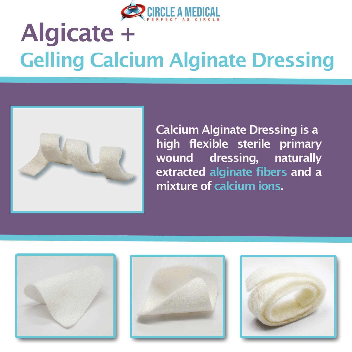 Algicate + Gelling Calcium Alginate Wound Dressing Sterile (2" x 2")
