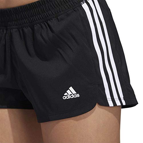 adidas Women's Pacer 3-Stripes Woven Shorts, Core Black/White, XX-Large