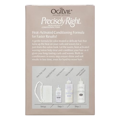 Ogilvie Salon Styles Precisely Right Professional Conditioning Perm Kit - Ideal for Color-Treated, Thin, or Delicate Hair - 1 Application