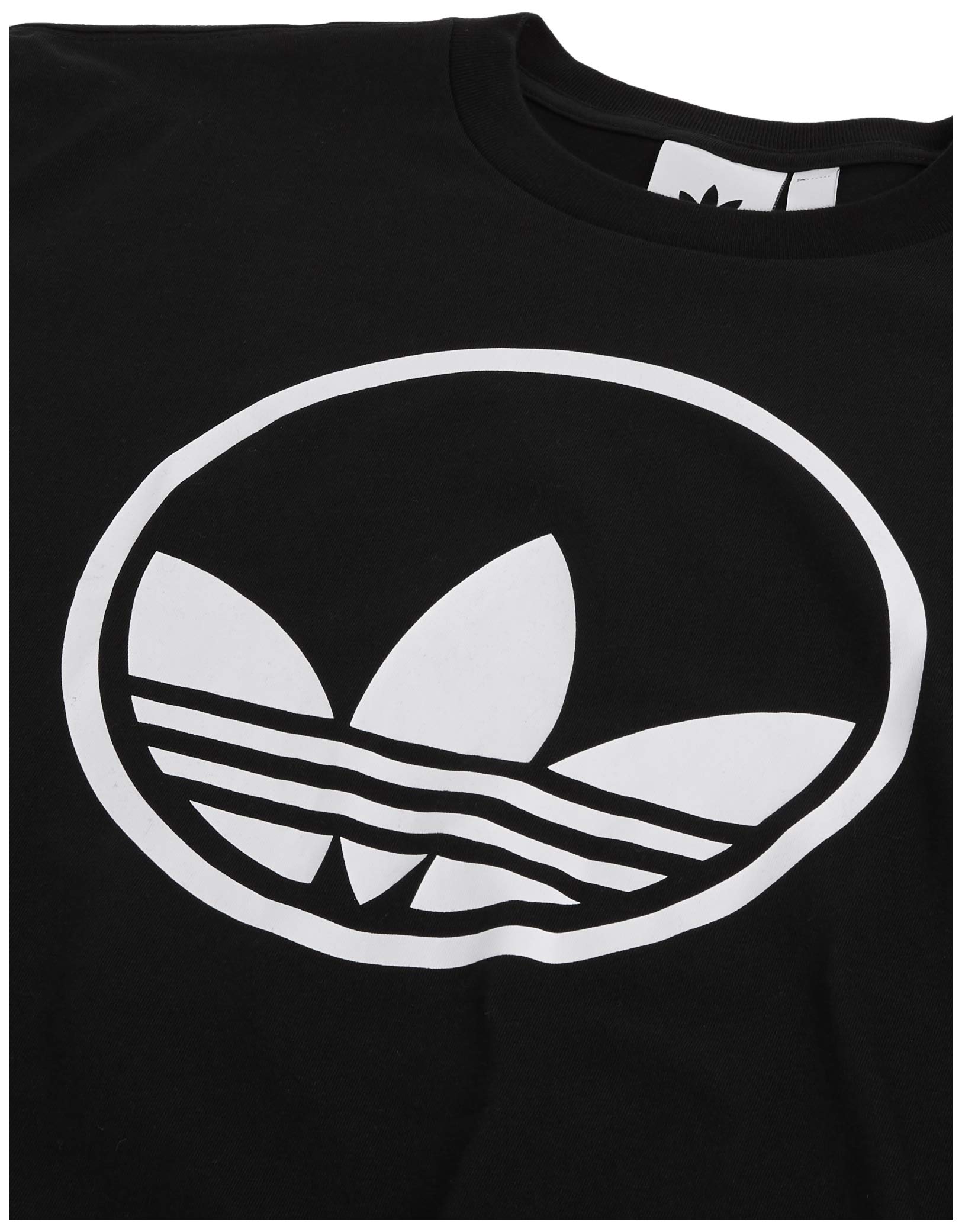 adidas Originals mens Circle Trefoil Shorts Sleeve Tee Black Medium