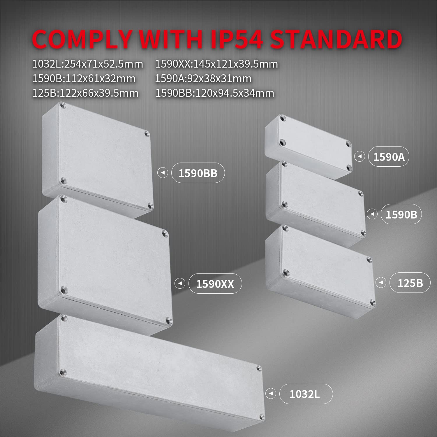 DaierTek 3pcs 1590A Metal Guitar Pedal Enclosure 92x38x31mm Diecast Aluminum Stomp Box Case Unfinished for Guitar Effect