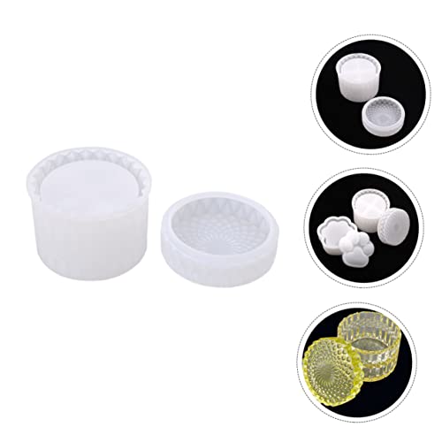 Beavorty 2 Pcs Jar Silicone Mold Small Containers Silicone Planter Mold Tray Mold Containers with Lids Trinket Tray Resin Candy Jar Molds Silicone DIY Mold Cosmetics Container Making Tool