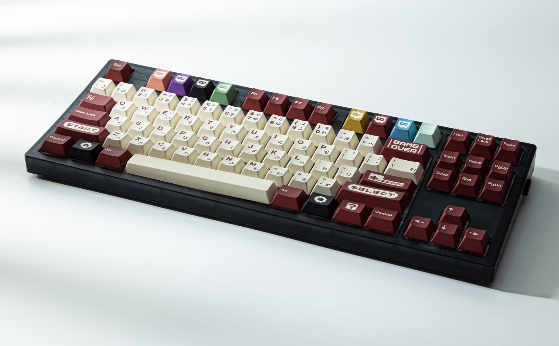 Cherry Profile PBT Keycaps 141 Keys Set Custom Dye Sublimation ANSI Layout for Cherry MX Switches Gateron Kailh Box Mechanical Keyboards Retro FC Gaming Theme