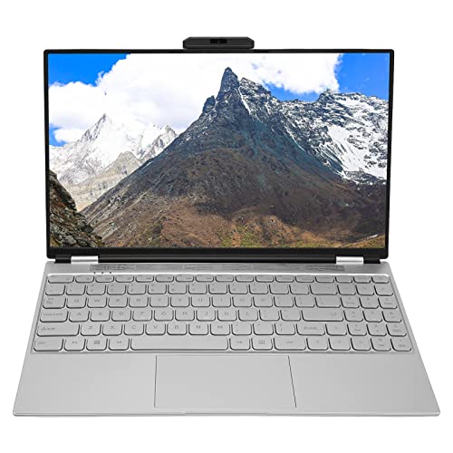 ASHATA 15.6in Laptop, Full HD Laptop PC, 2.4G 5G WiFi Quad Core Quad Thread 1920x1080 180 Degree Flip Laptop Computers with Backlit Keyboard (16G+256G US Plug)