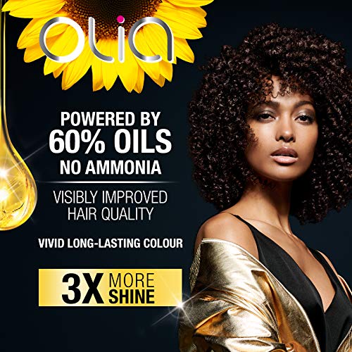 Garnier Olia Ammonia Free Permanent Hair Color, 100% Gray Coverage (Packaging May Vary), 4.0 Dark Brown Hair Dye, Pack of 1