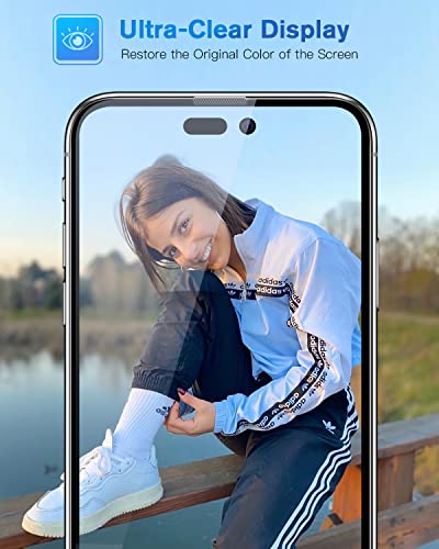 Benazcap Screen Protector for iPhone 14 pro 6.1'', Auto Dust-Elimination,Bubbles Free/Anti Scratch/9H+ Hardness Tempered Glass for iPhone 14 pro 6.1 Inch 2022, 2 Pack