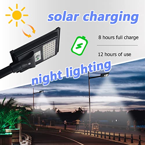 GLW 100W Solar Street Light, IP65 Solar Lights Outdoor Waterproof, Solar Lights for Outside with Remote Control and Motion Sensor for Yard,Garden, Stadium,Parking Lot (2 Pack)