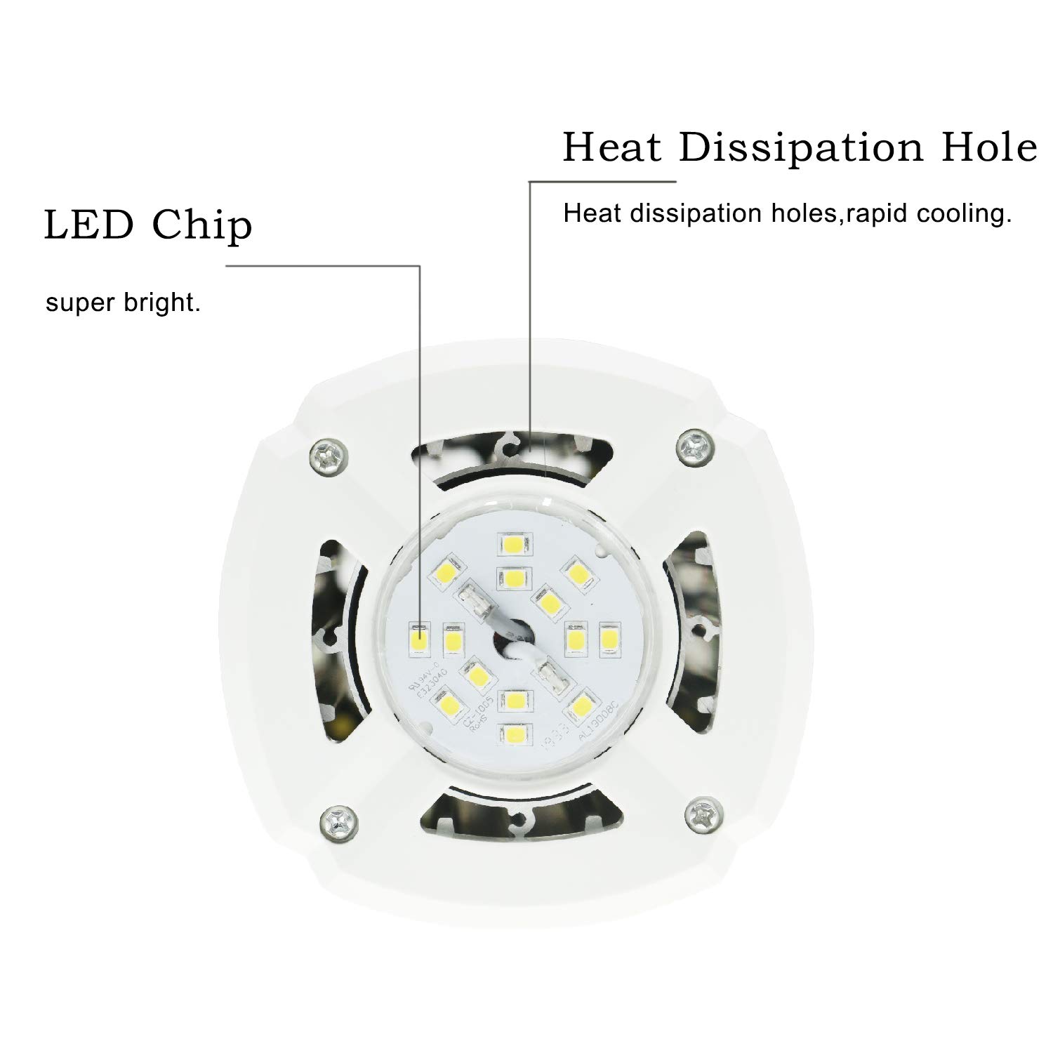 54W LED Corn Light Bulb Super Bright(400 Watt Equivalent 7020 Lumens 5000K E40 Large Mogul Base Large Area Cool Daylight White for Indoor Garage Warehouse High Bay Barn Parking Lot Patio
