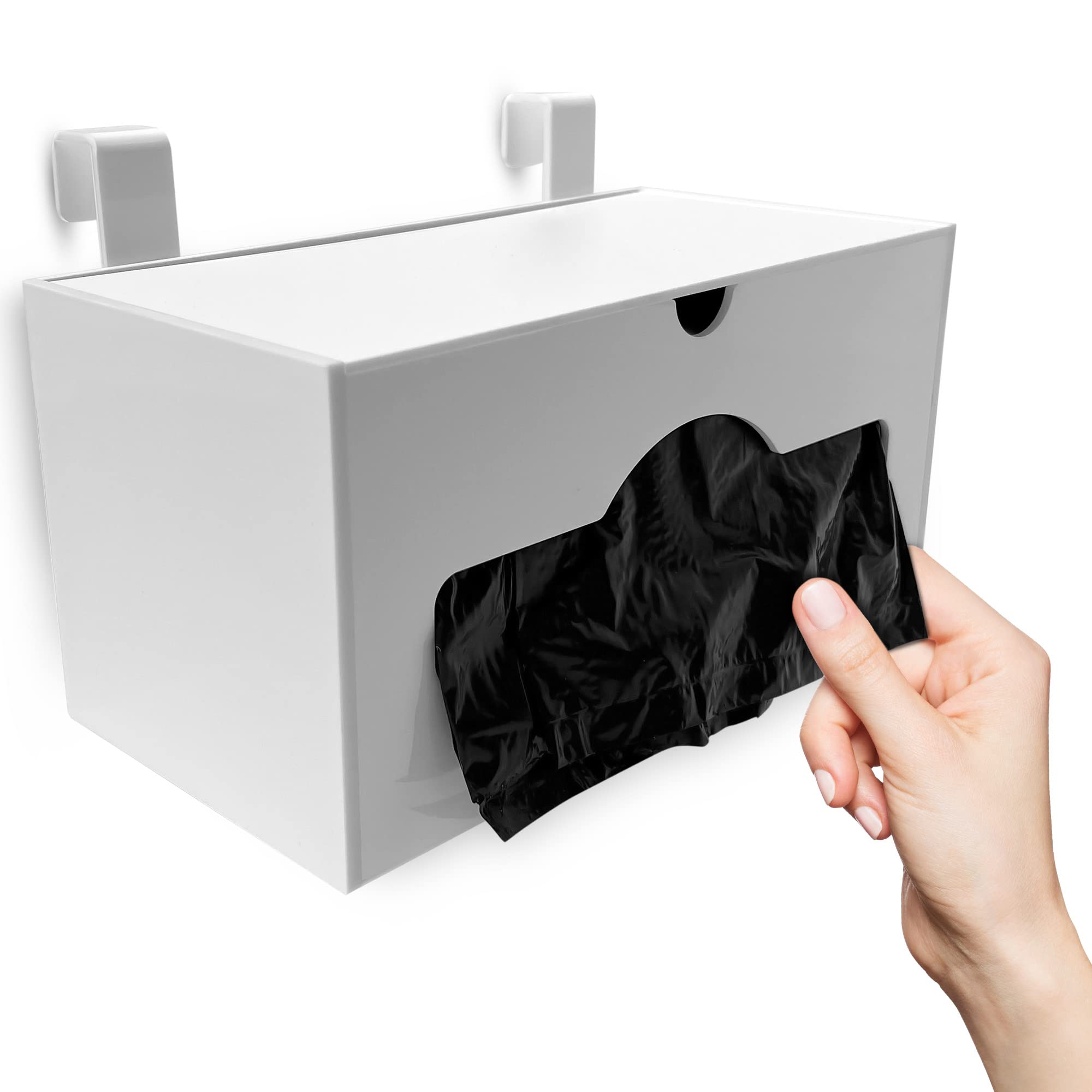 Essential BEMO - Trash Bag Holder Cabinet Door - Trash Bag Organizer Under Sink - Kitchen Trash Bag Dispenser Under Sink - Garbage Bag Dispenser Under Sink - Acrylic Trash Bag Dispenser Roll Holder