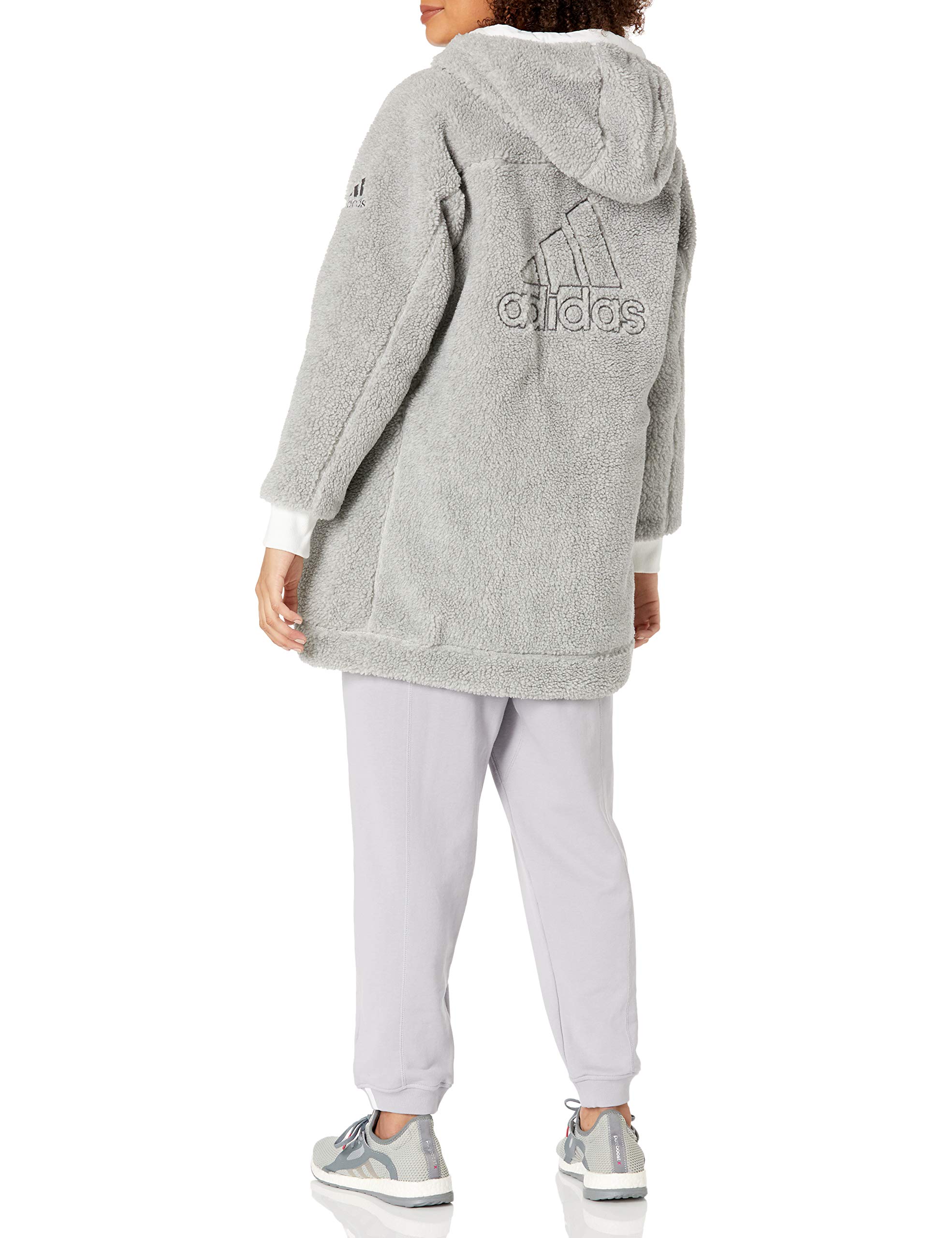 adidas Outdoor womens Reversible Sherpa Insulated Jacket Medium Grey Heather/Grey X-Small