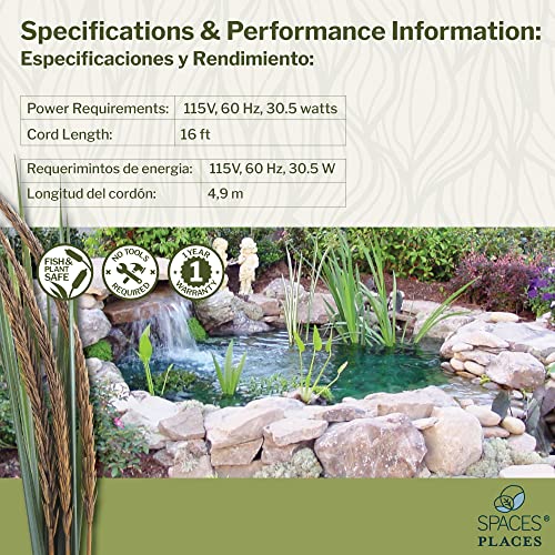 Beckett Corporation G250AG GPH Small Pond Pump 250 Gallons Per Hour, 16 Feet Cord, Black