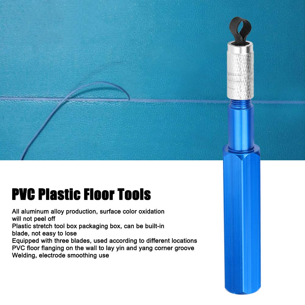 Electrode Leveler, Construction Floor Welding Skiving Tools PVC Plastic Skiving Knife Construction Industrial Supplies Flooring Trimming Skiving Knife with 2 Spare Blades, Blue
