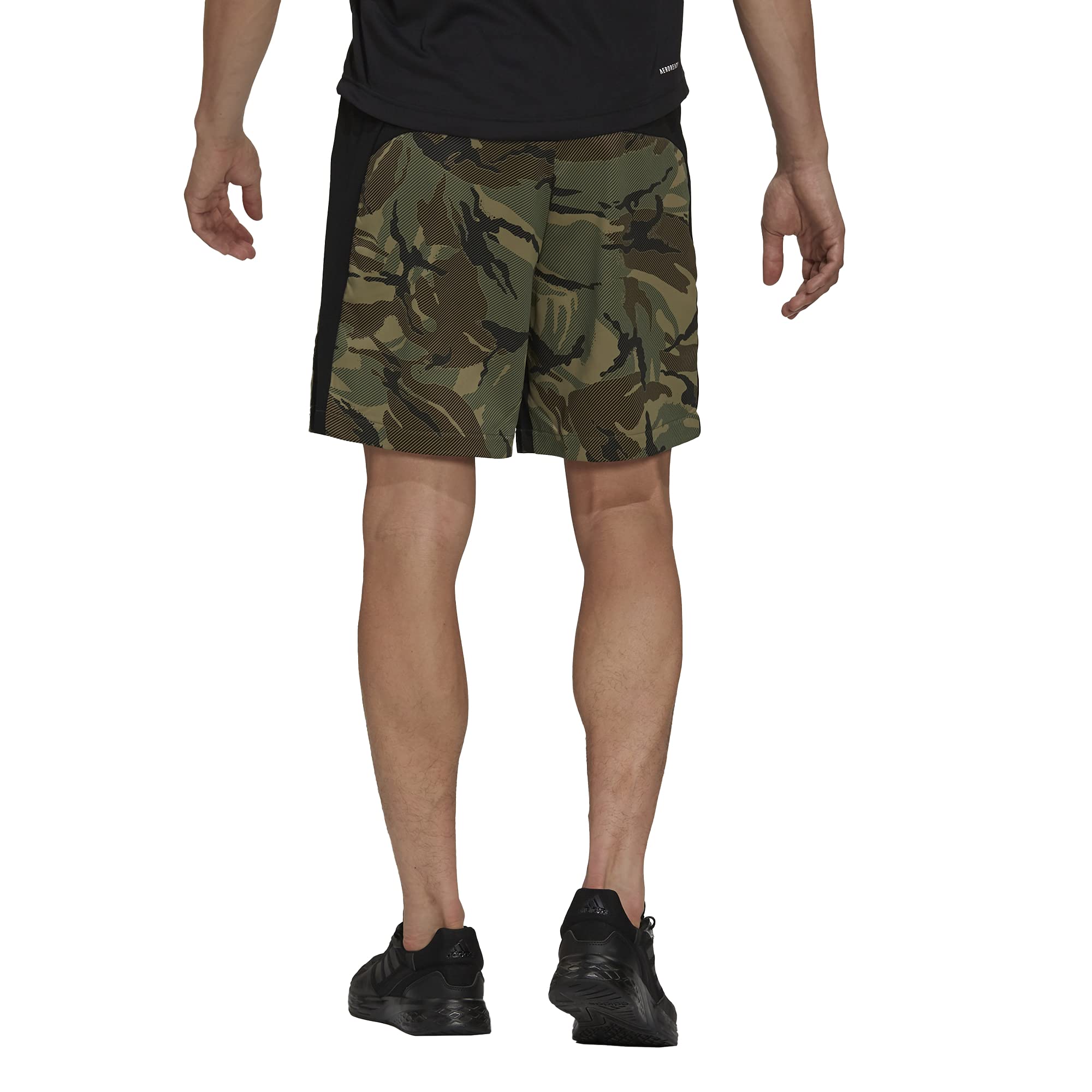 adidas Men's Big & Tall Designed 2 Move Camo Short, Orbit Green/White, Small/Long